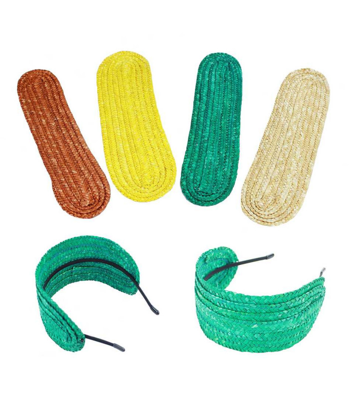Aplicacion De Paja Natural Soleil Adornos De Paja Natural Materiales Para Tocados Flores
